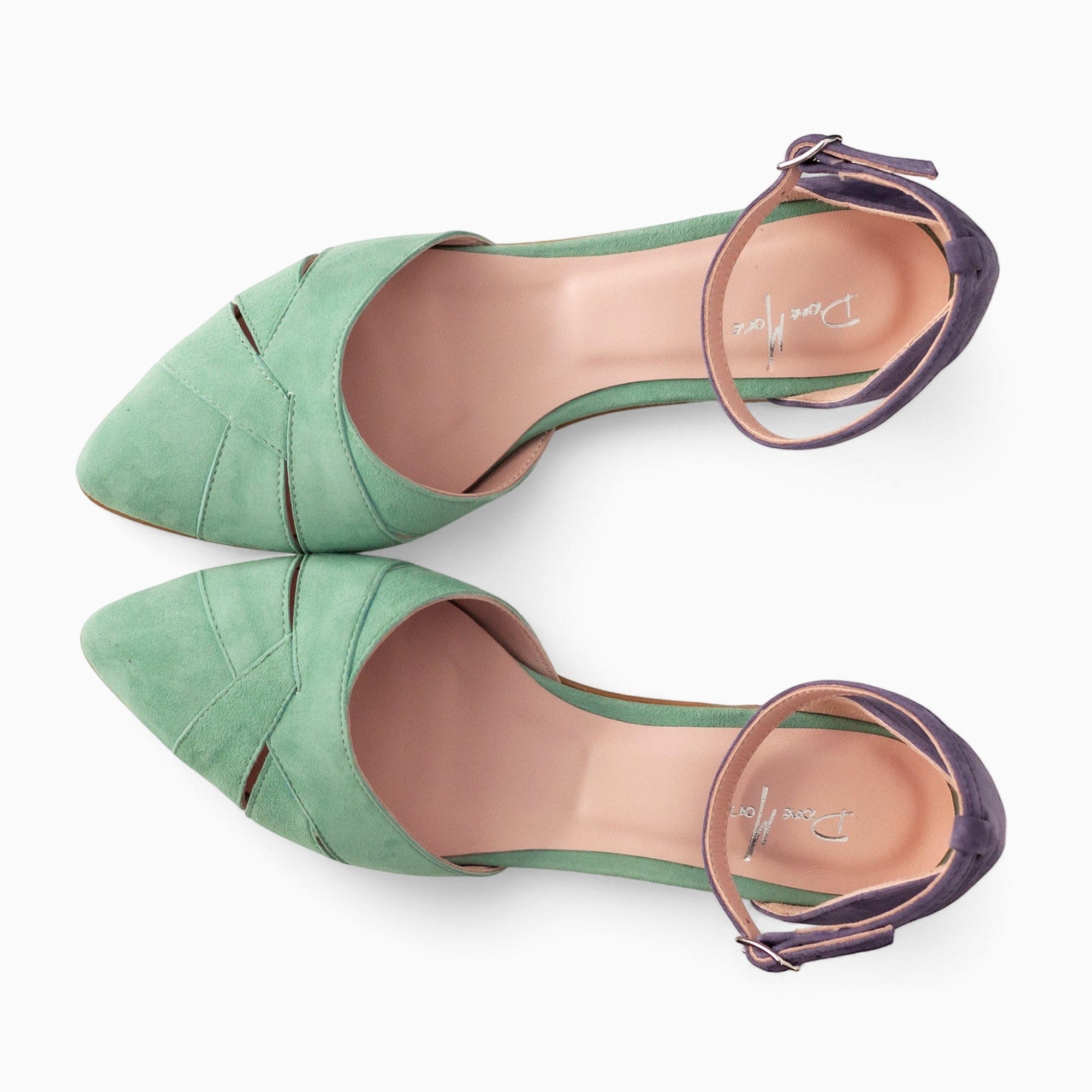 Balerini decupati din piele naturala vernil cu mov Violet – Pantofi ...