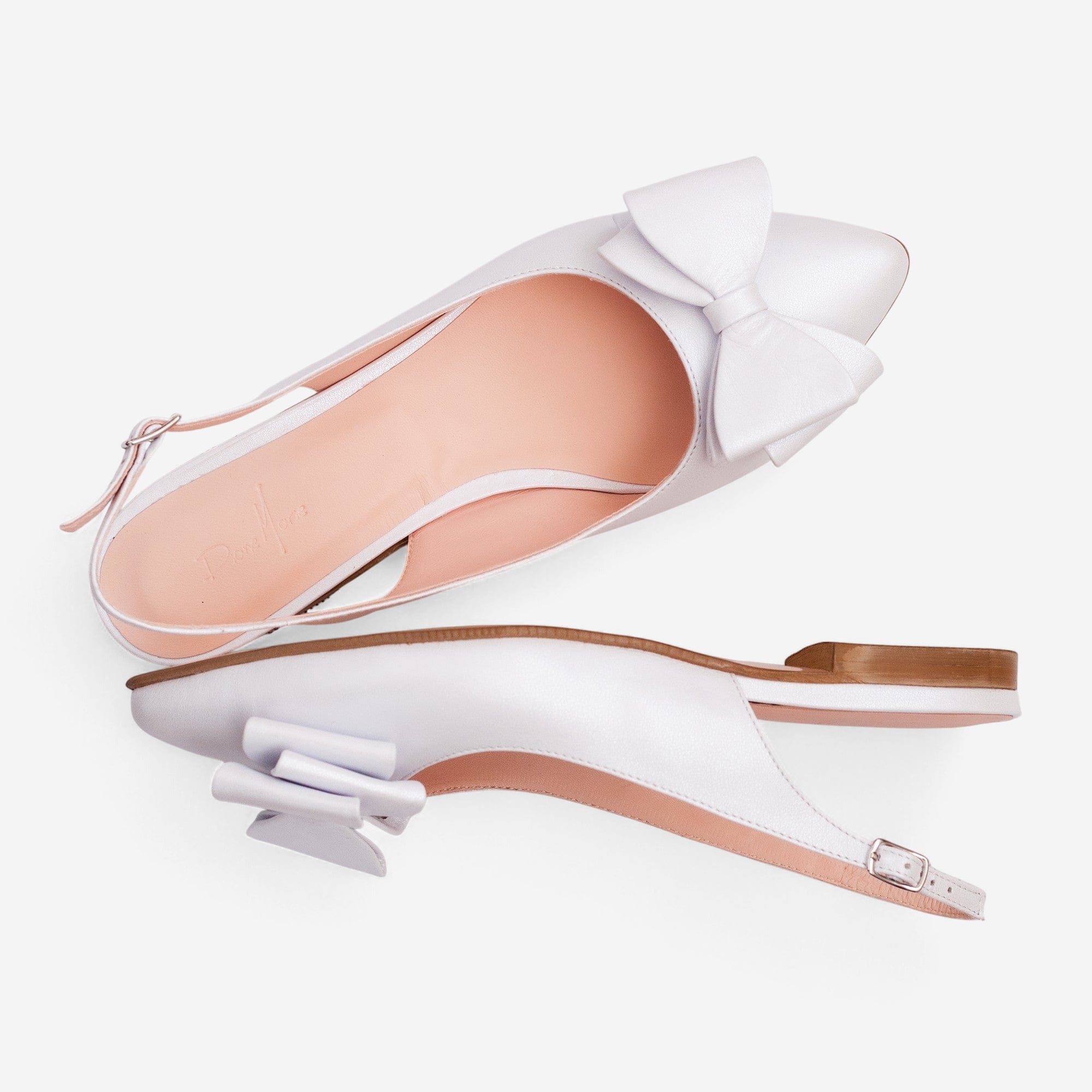 Balerini din piele naturala alb sidef Amaris – Pantofi Diane Marie