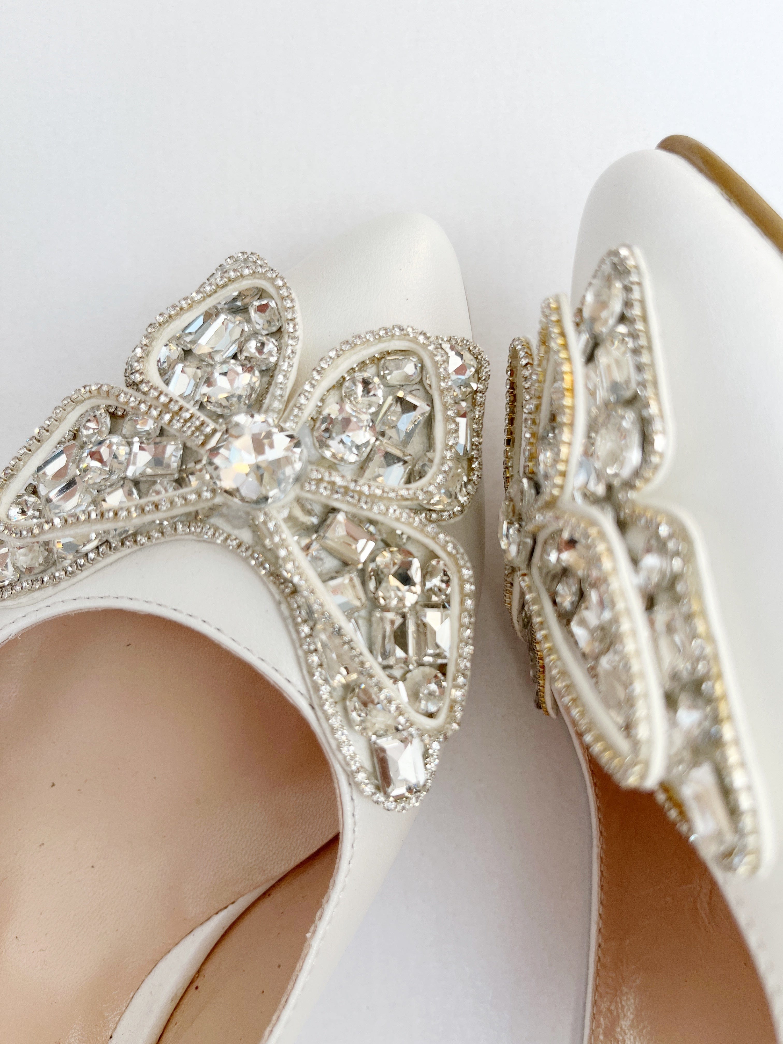 Balerini din piele naturala alb sidef Cosima – Pantofi Diane Marie