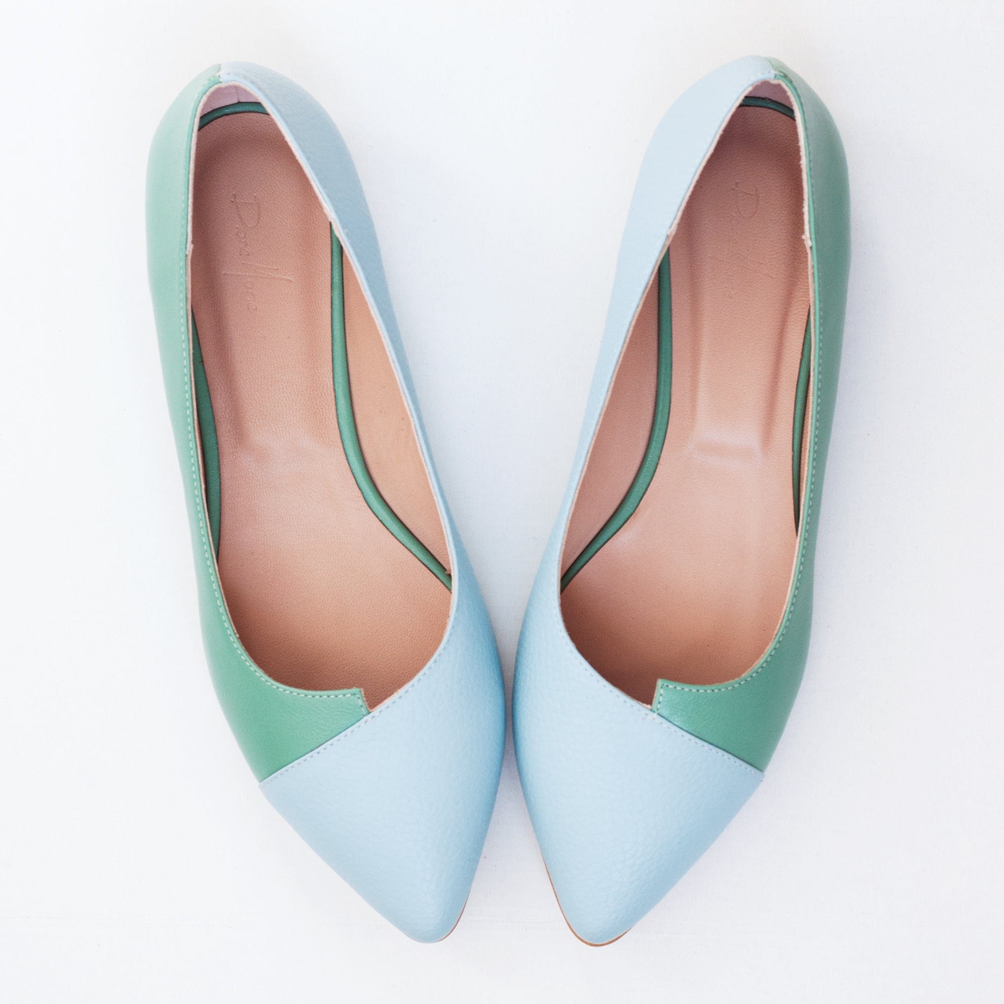 Balerini din piele naturala bleu cu vernil Zeah – Pantofi Diane Marie