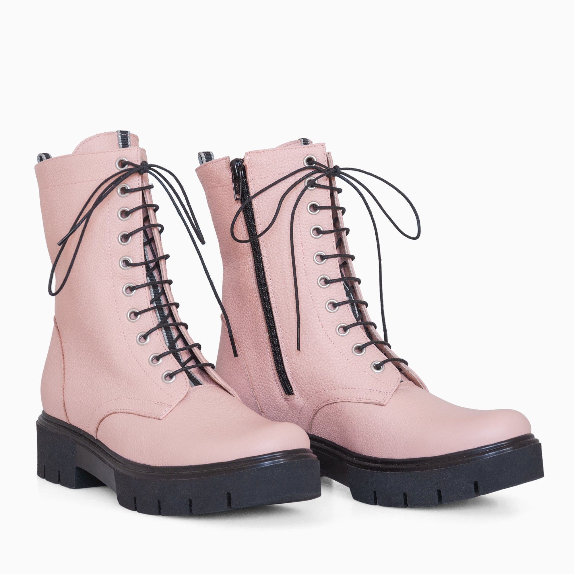 Ghete dama din piele naturala roz Nalla – Pantofi Diane Marie