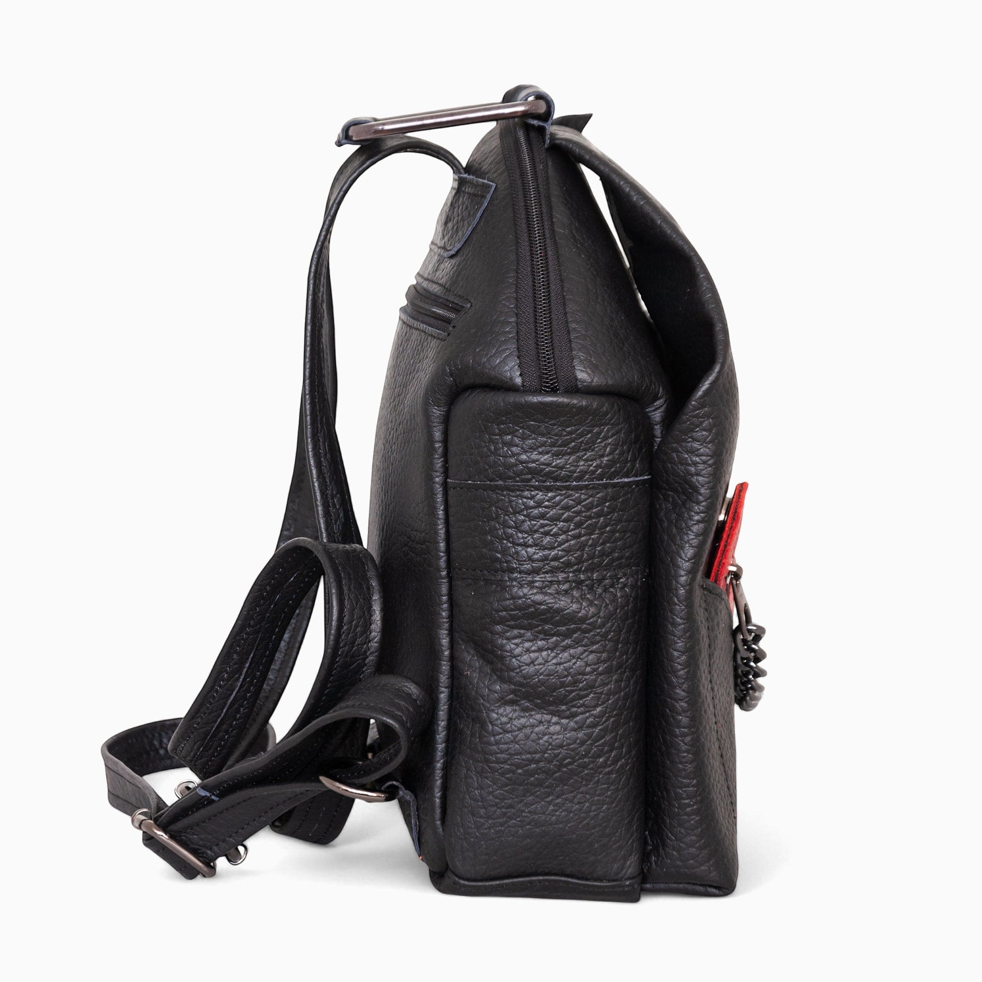 Rucsac din piele naturala neagra cu inima rosie Altea – Pantofi Diane Marie