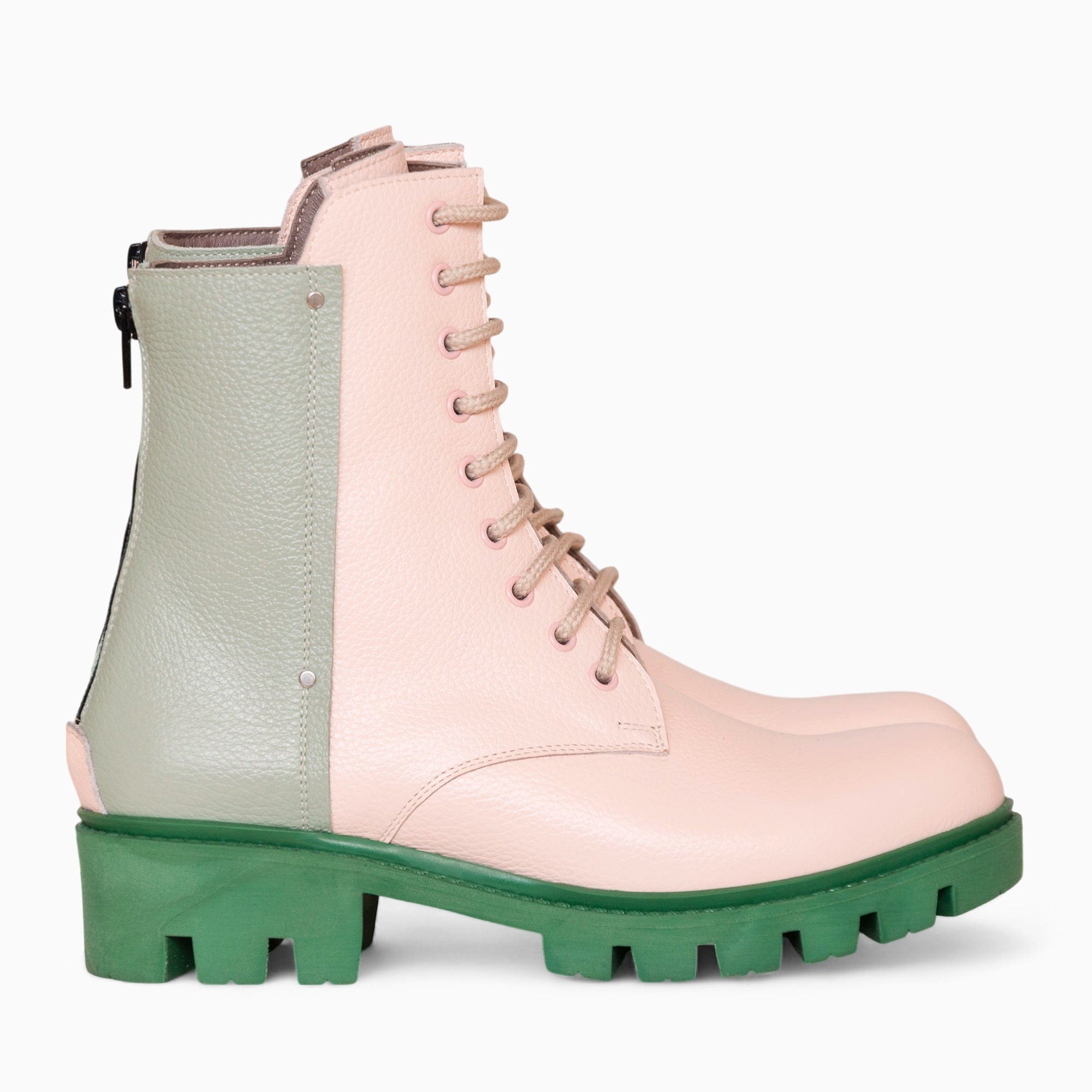 Ghete dama din piele naturala roz cu vernil Ainara – Pantofi Diane Marie