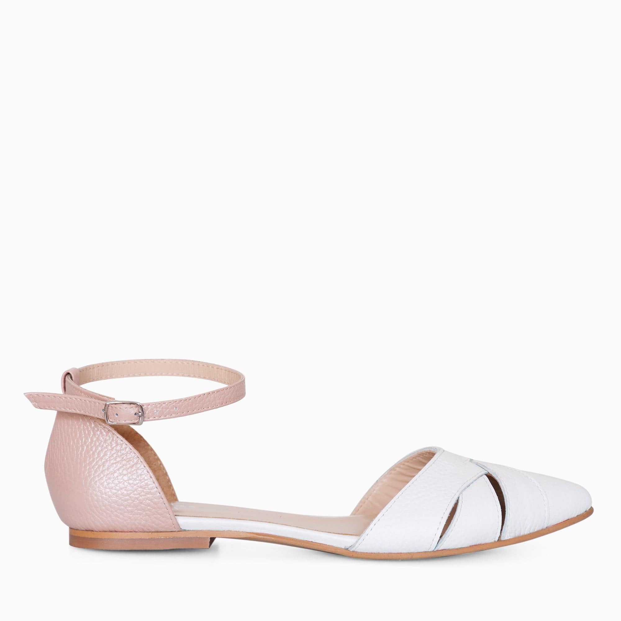 Balerini decupati din piele naturala roz Jorja – Pantofi Diane Marie