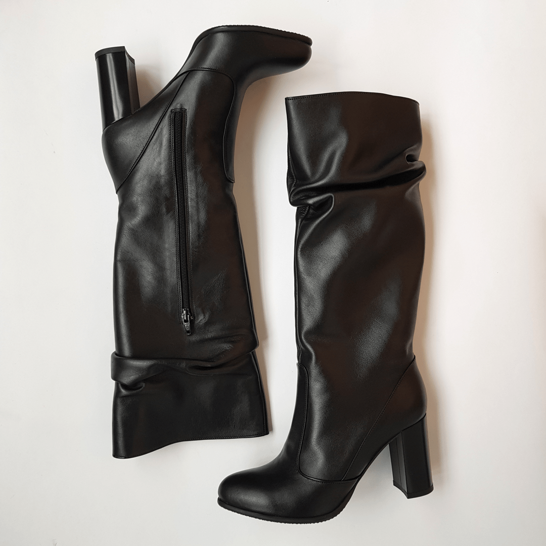 Cizme dama cu toc din piele naturala neagra Amanda – Pantofi Diane Marie