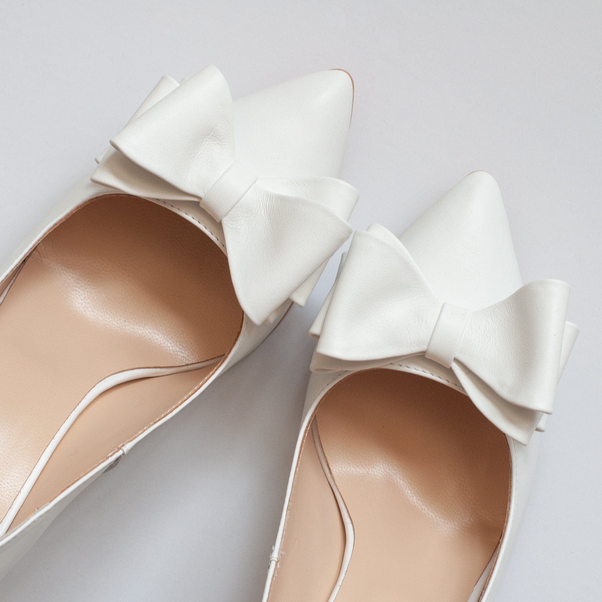 Stiletto mireasa din piele naturala alb sidef Brittany – Pantofi Diane ...