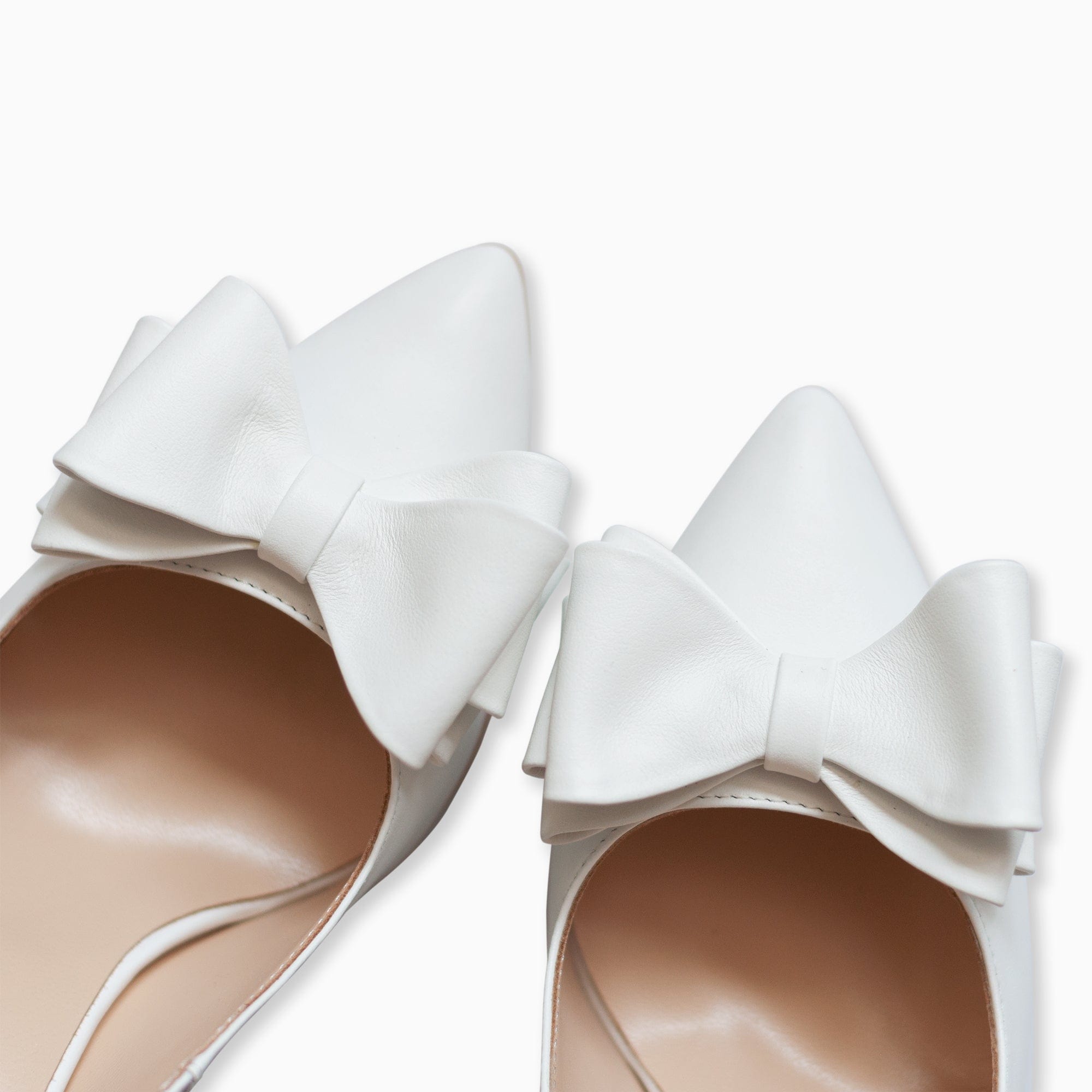 Stiletto mireasa din piele naturala alb sidef Brittany – Pantofi Diane ...